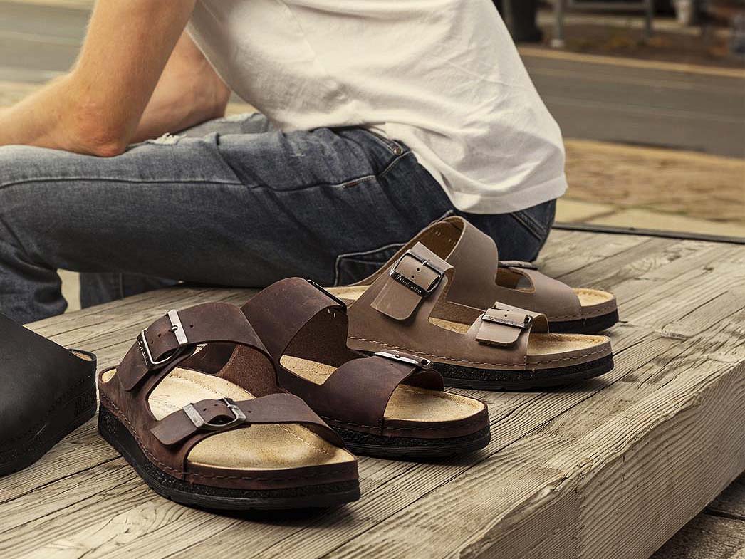 Berkemann BERKINA Men Leather Sandals | Adam, Olive