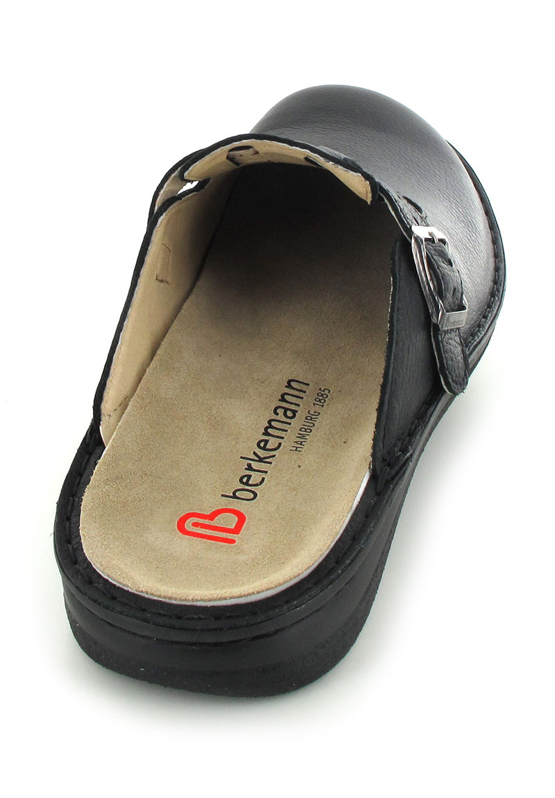 BERKEMANN Berkoflex | Leather Clog Max, Black
