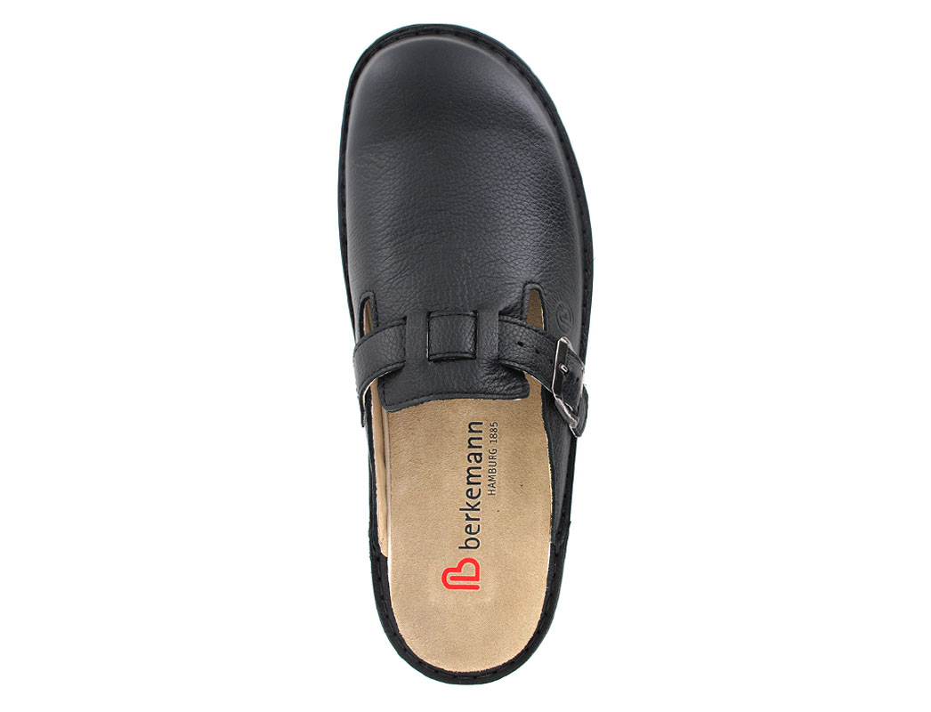 BERKEMANN Berkoflex | Leather Clog Max, Black