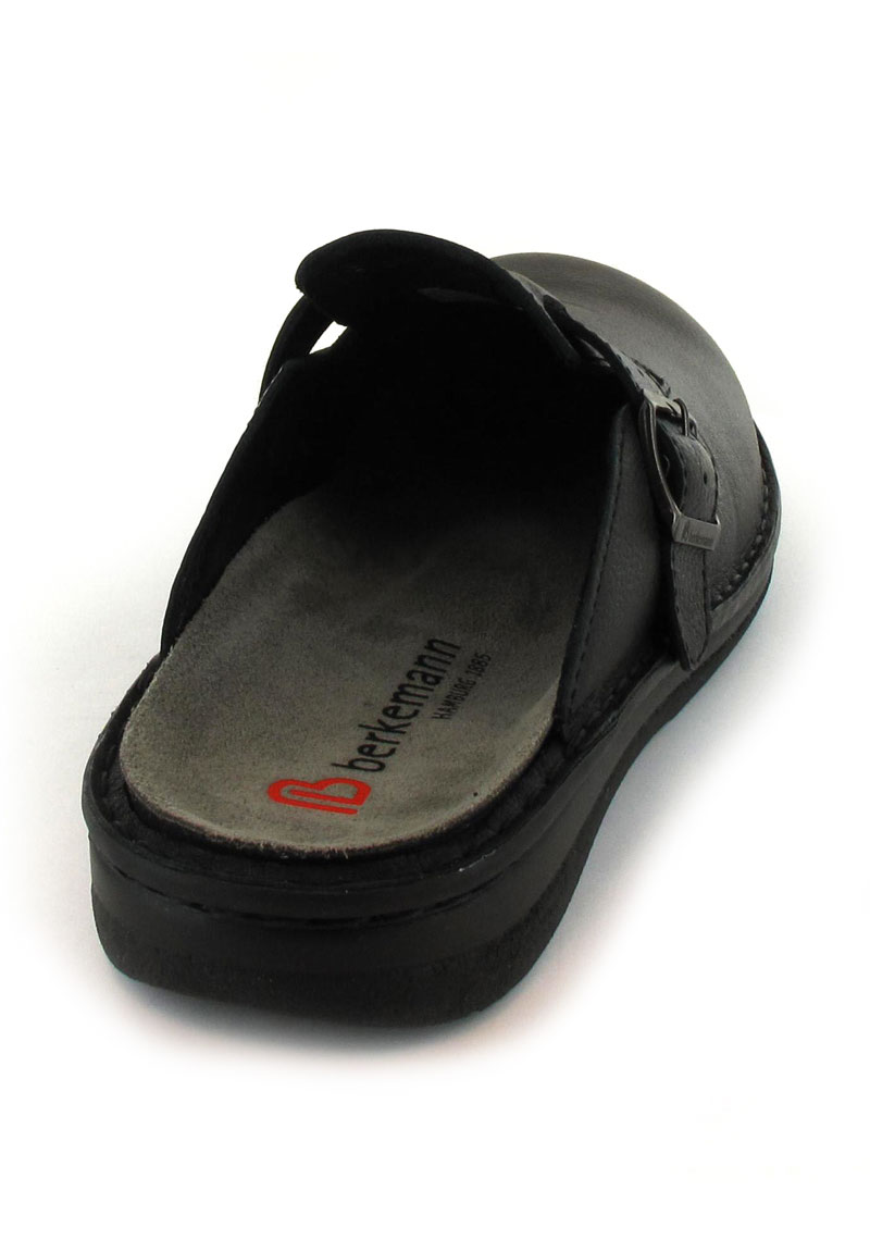 BERKEMANN Berkoflex | Leather Clog Max Plus, Schwarz
