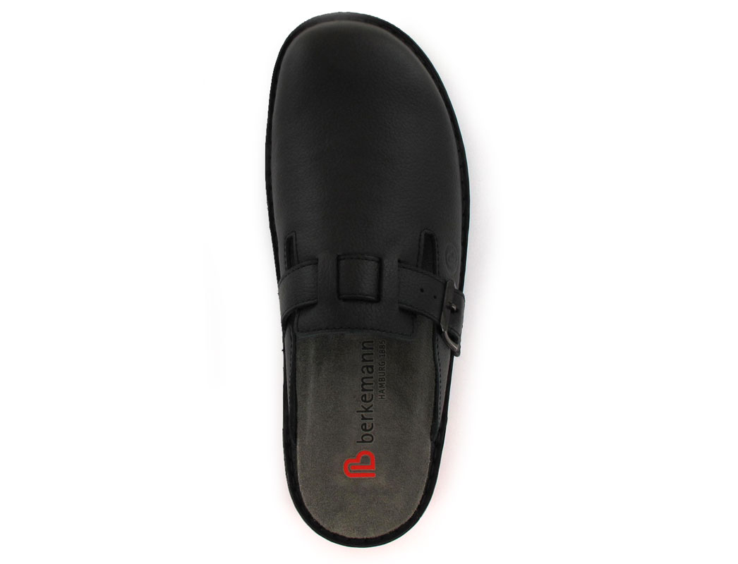 BERKEMANN Berkoflex | Leather Clog Max Plus, Schwarz