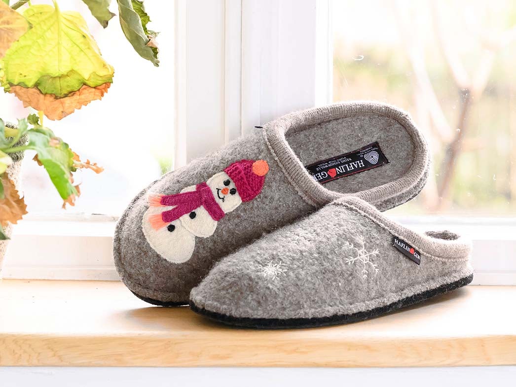 HAFLINGER wool slippers | Flair Olaf, stone cream