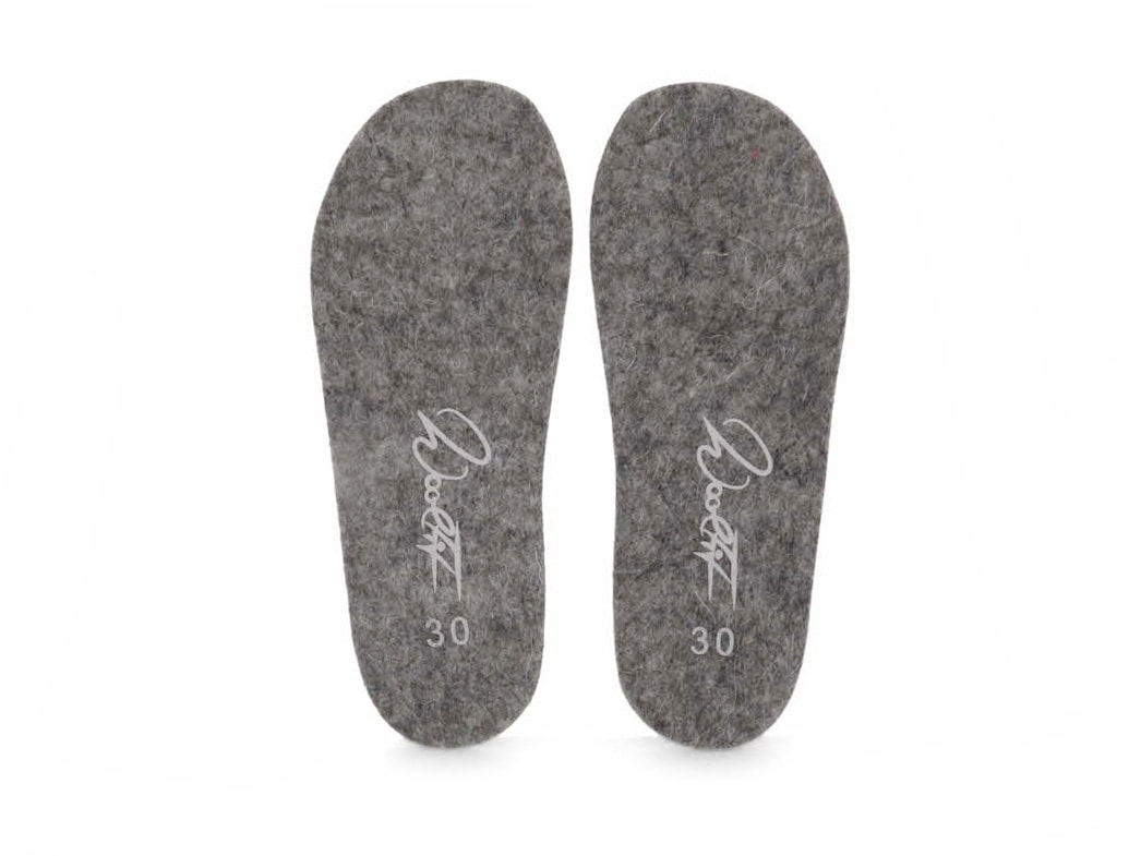3mm Kids Felt Insoles | WoolFit | light grey --> Boiled Wool and ...