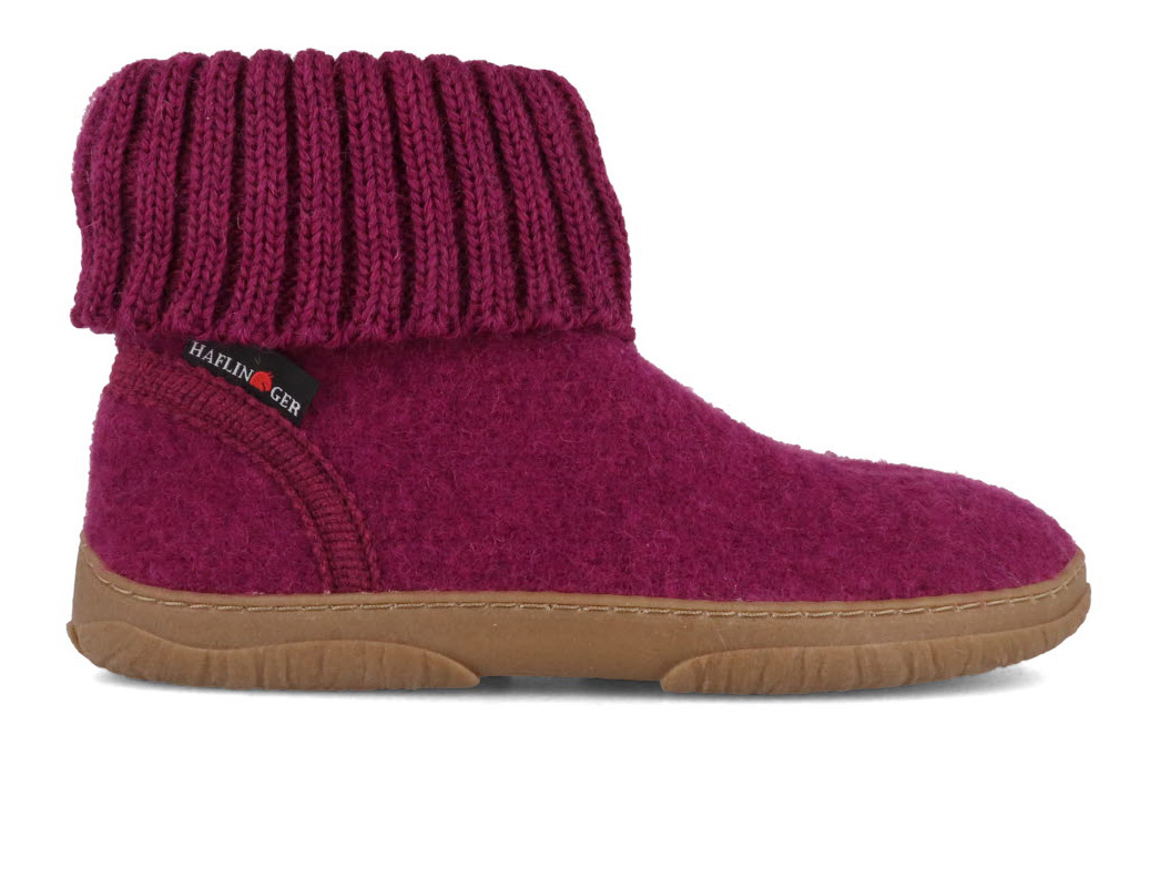 HAFLINGER Girls Wool Slipper Boot | Toni, Mulberry