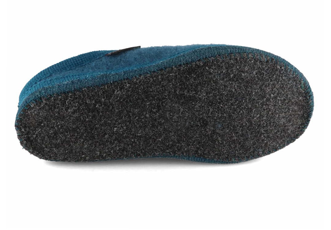 HAFLINGER Unisex Felt Slippers | Alaska, Turquoise | Fr