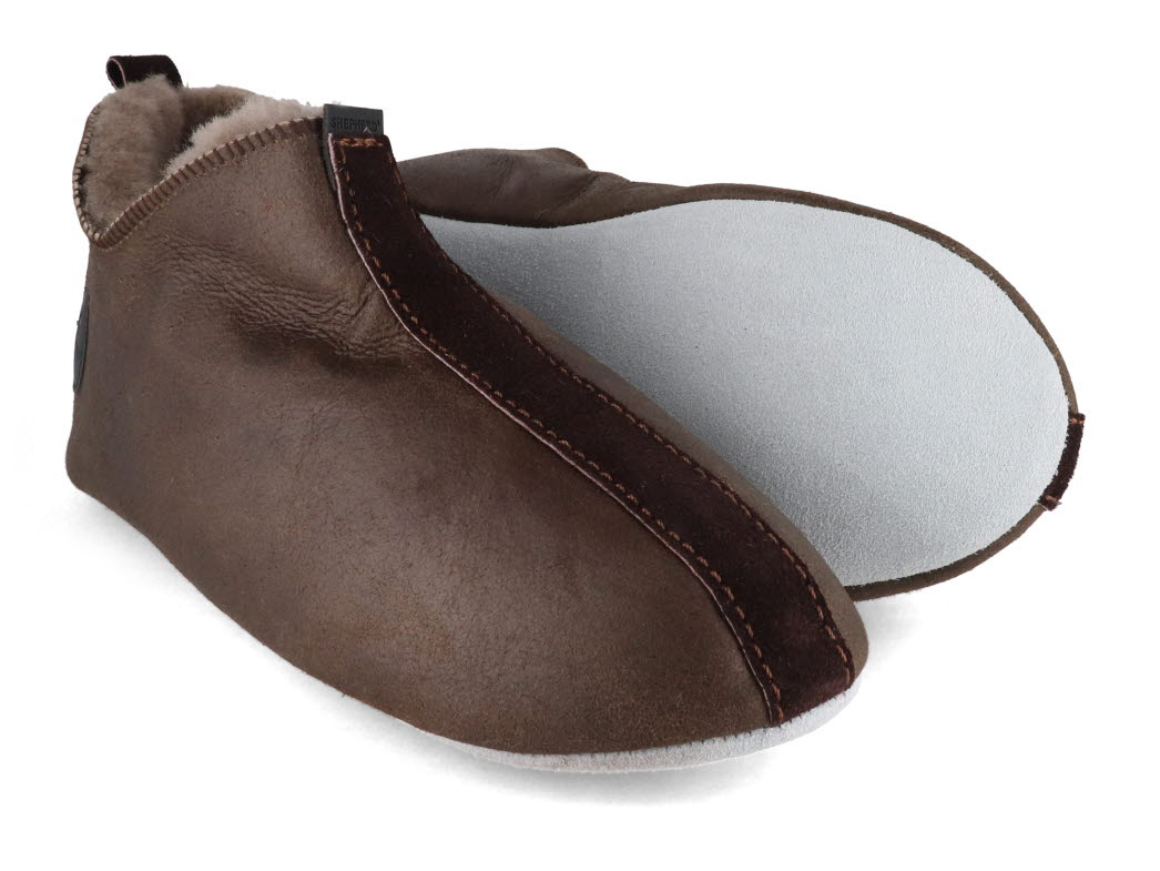 SHEPHERD Lambskin Slipper| Henrik, Stone Oiled Antique|