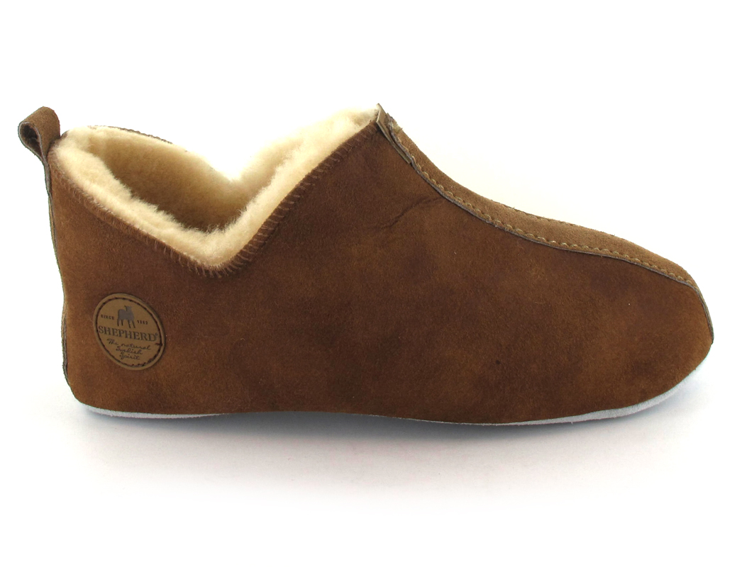 SHEPHERD | Sheepskin Slipper Lina, Antique/Cognac | Express Shipping