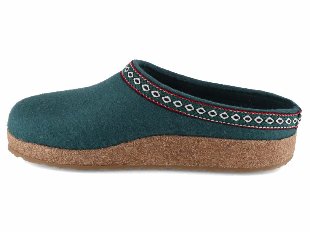 HAFLINGER Wool Clogs | Grizzly Franzl, Pine Green | Fre