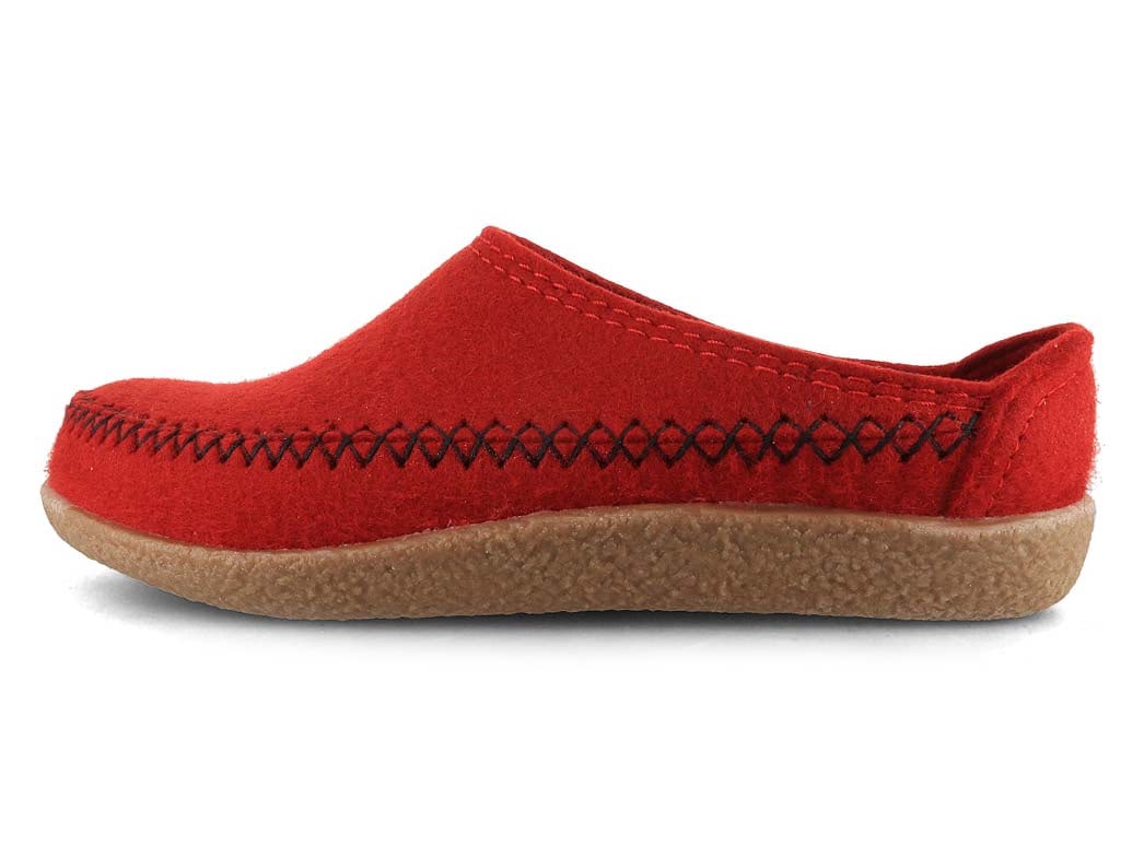 HAFLINGER | Wool Felt Clog Blizzard Credo, Ruby