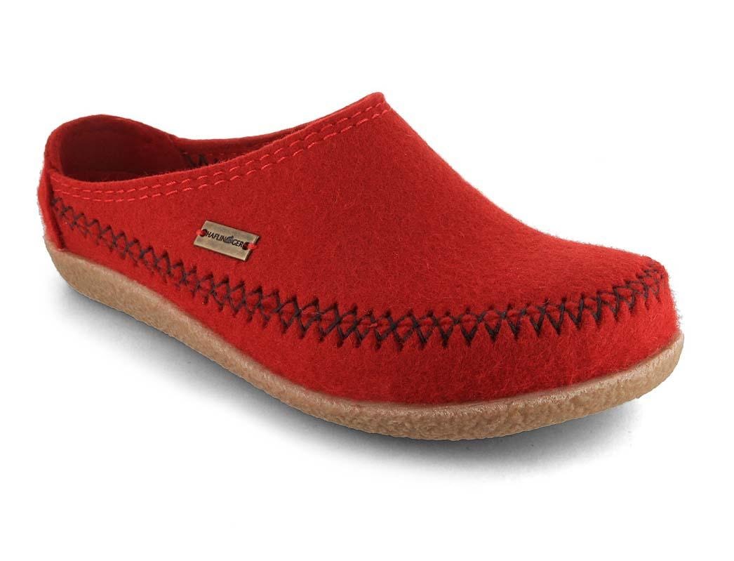 HAFLINGER | Wool Felt Clog Blizzard Credo, Ruby