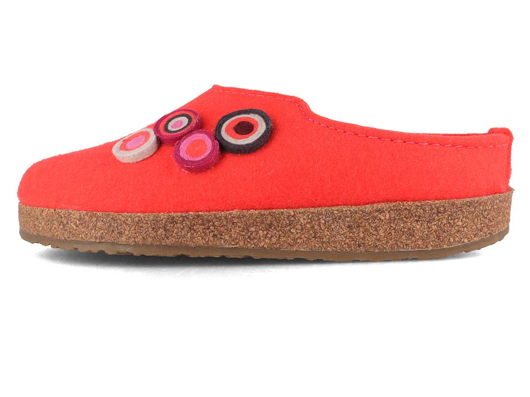 HAFLINGER Women Felt Clogs | Grizzly Kanon, Coral