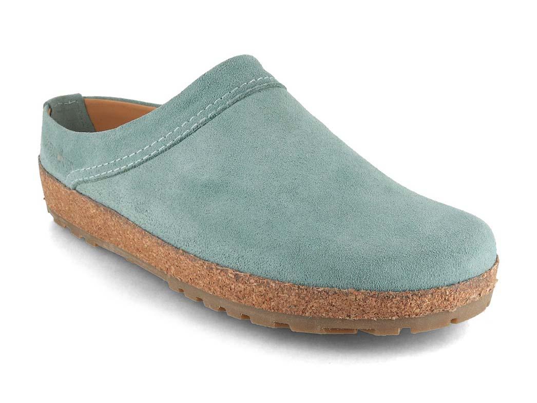 HAFLINGER Women Nubuck Leather Clogs | Malmö, Mint