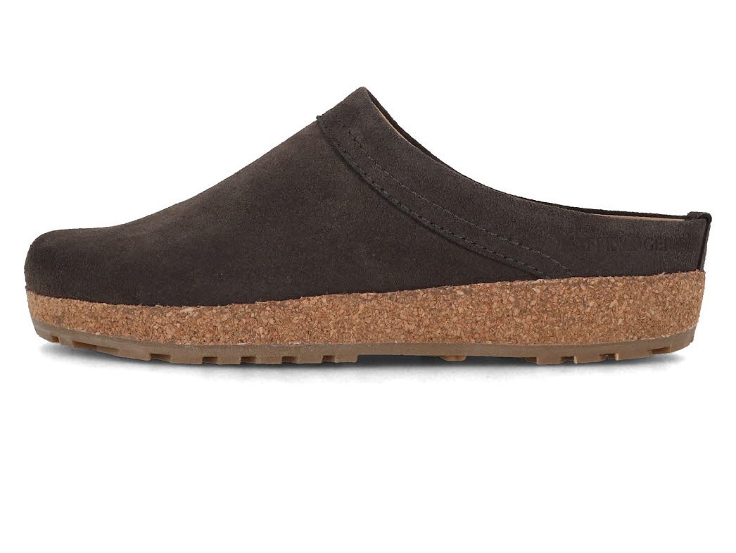 HAFLINGER Men Women Nubuck Clogs | Malmö, Graphite|