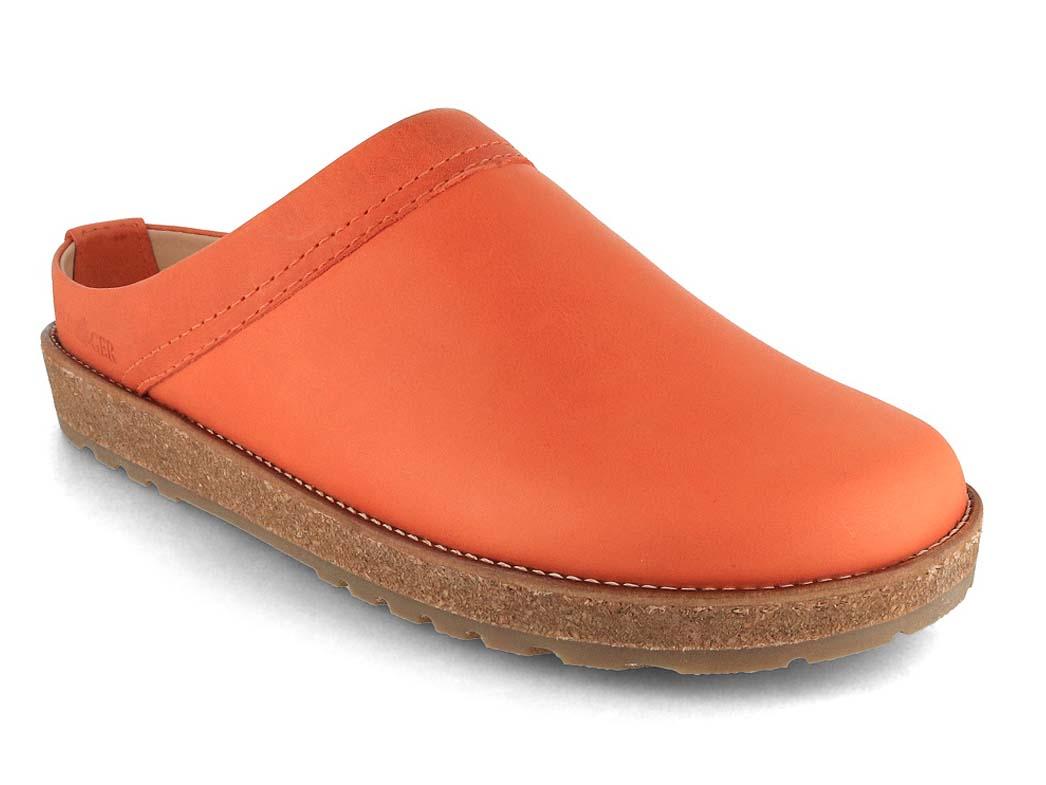 HAFLINGER® Leather Clogs 'Travel Classic', orange