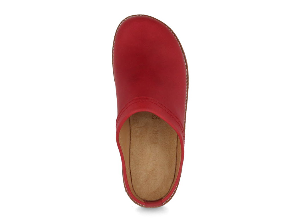 HAFLINGER Women Leather Clogs | Travel Classic, Red