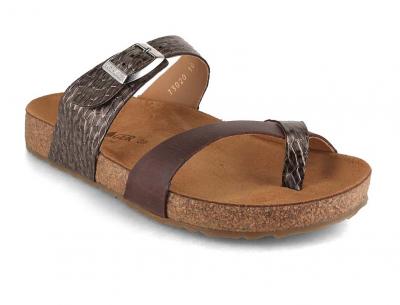 HAFLINGER Women Toe Separator Sandals |Bio Juno, brown|