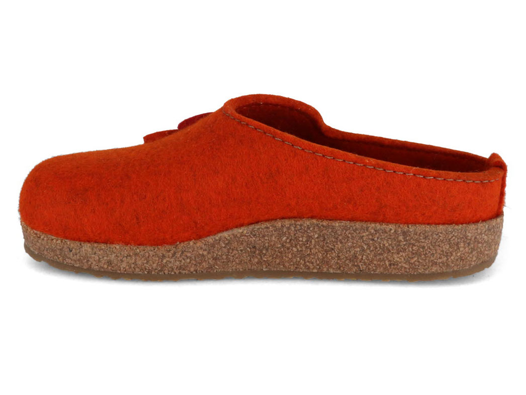 HAFLINGER | Wool Felt Clog Grizzly Kanon, Rust | Expres