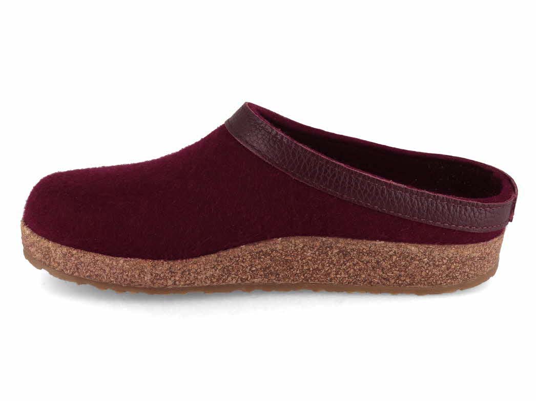 HAFLINGER | Wool Felt Clog Grizzly Torben, Bordeaux | E