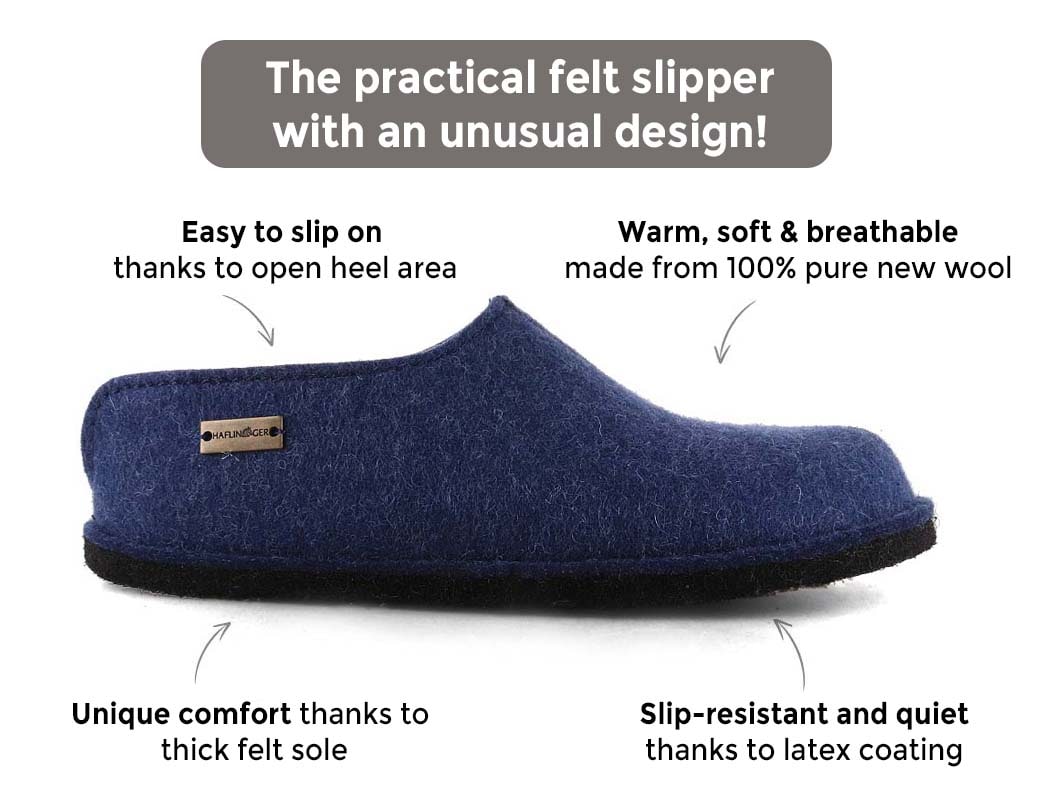 HAFLINGER | Wool Felt Slipper Flair Smily, Jeans | Expr