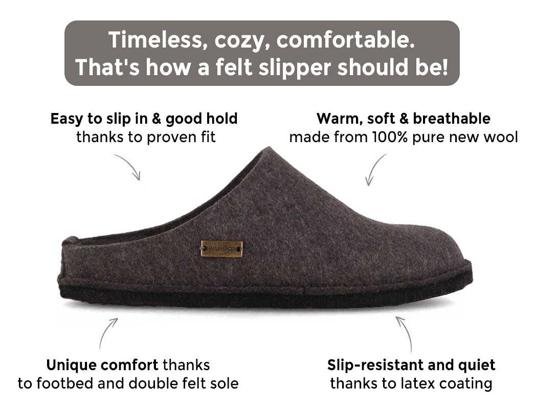 HAFLINGER | Wool Felt Slipper Flair Soft, Anthracite