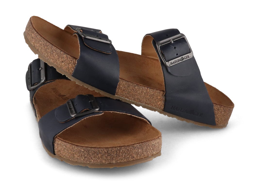 HAFLINGER Men Leather Bio Sandals | Andrea, Marine | Fr