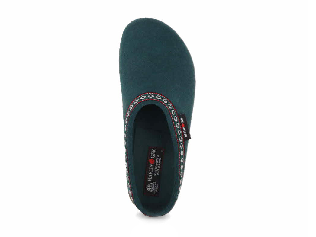 HAFLINGER Wool Clogs | Grizzly Franzl, Pine Green | Fre