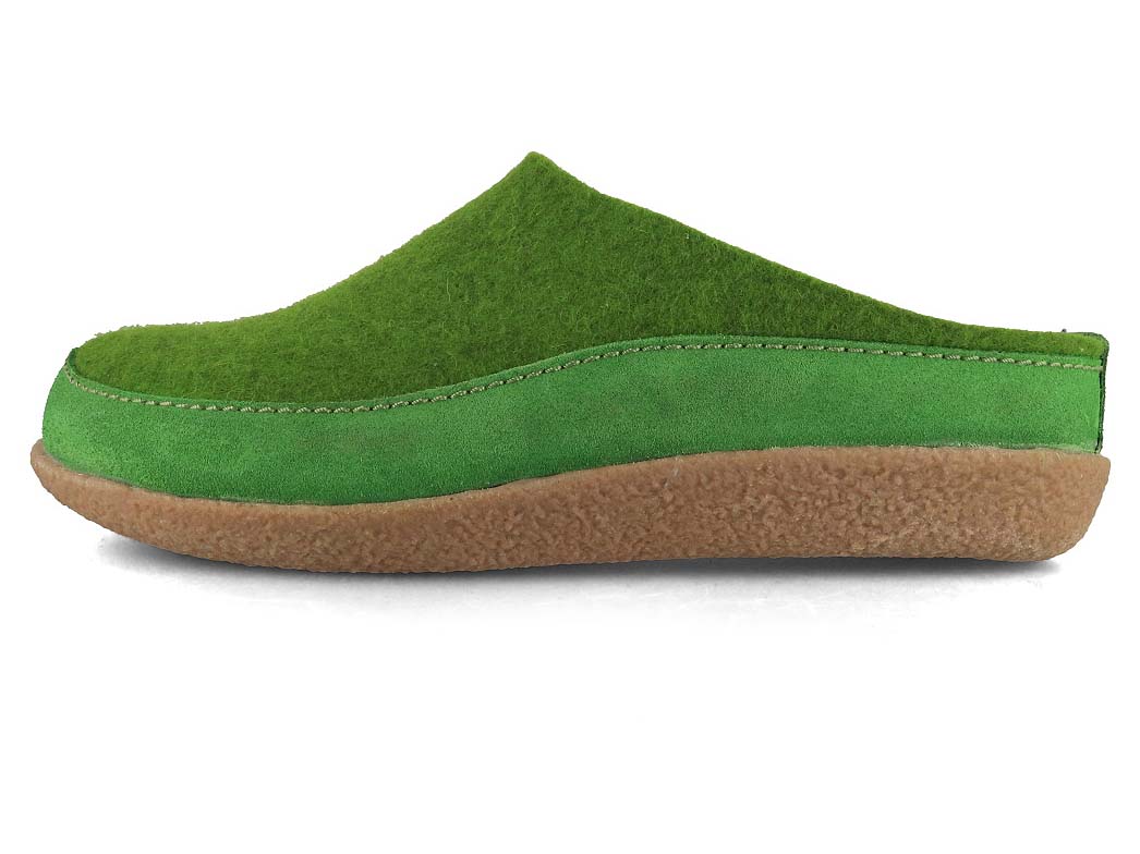 HAFLINGER Men Women Felt Clogs |Blizzard Skane, Green