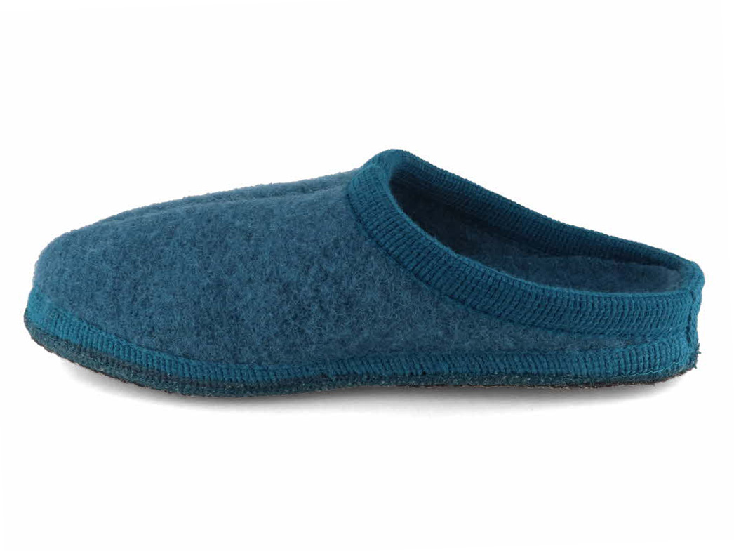 HAFLINGER Unisex Felt Slippers | Alaska, Turquoise | Fr