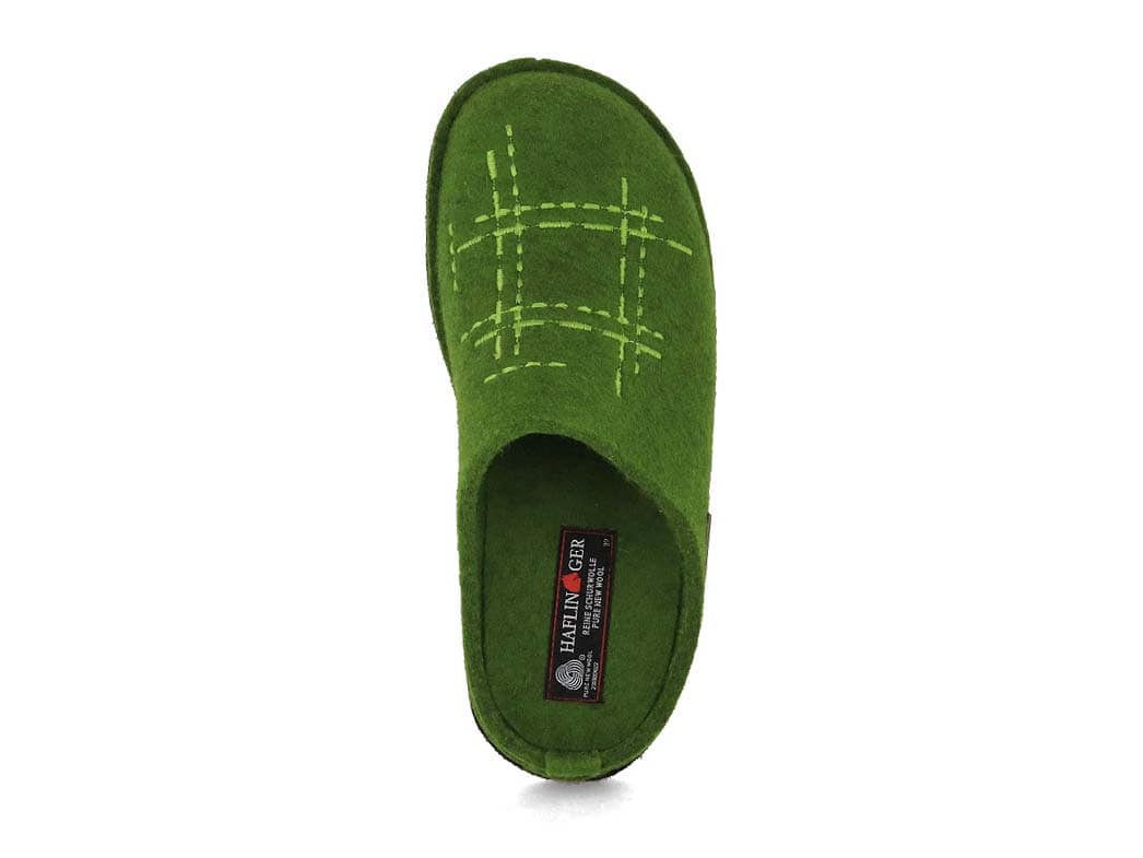HAFLINGER Women Felt Slippers |Flair Crossroadt, Green|