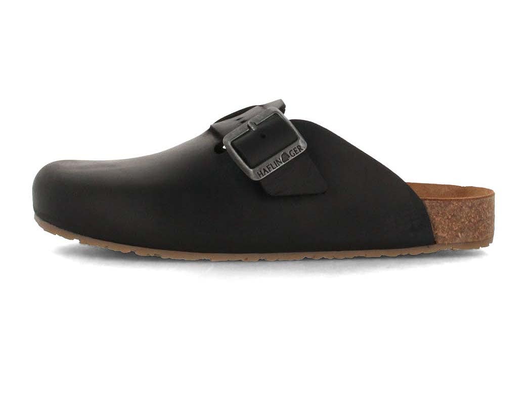 HAFLINGER Women Men Leather Clogs | Porto, Black