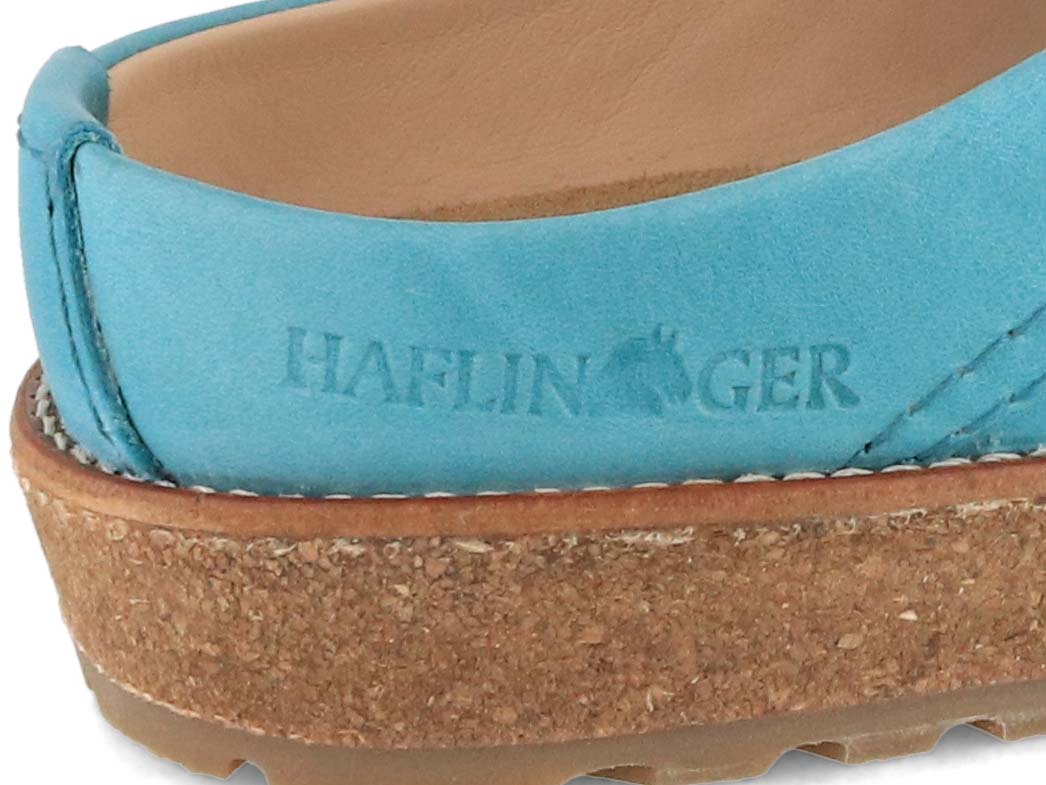 HAFLINGER Leather Clogs | Travel Classic, Aqua
