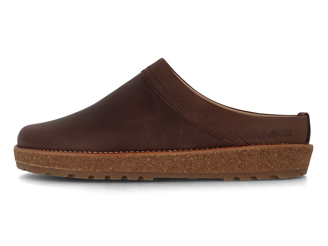 HAFLINGER Men Women Clogs | Travel Classic, Dark Brown