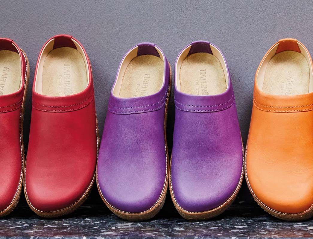 HAFLINGER Leather Clogs | Travel Classic, Violet