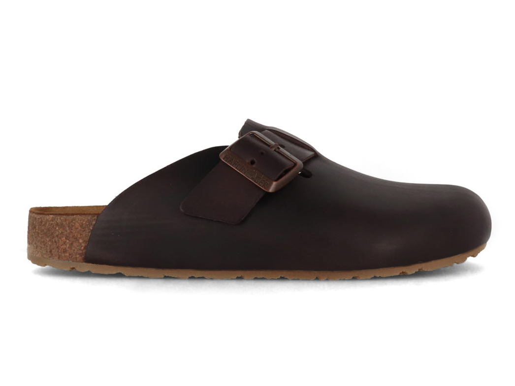 HAFLINGER Leather Clogs | Porto , Dark Brown