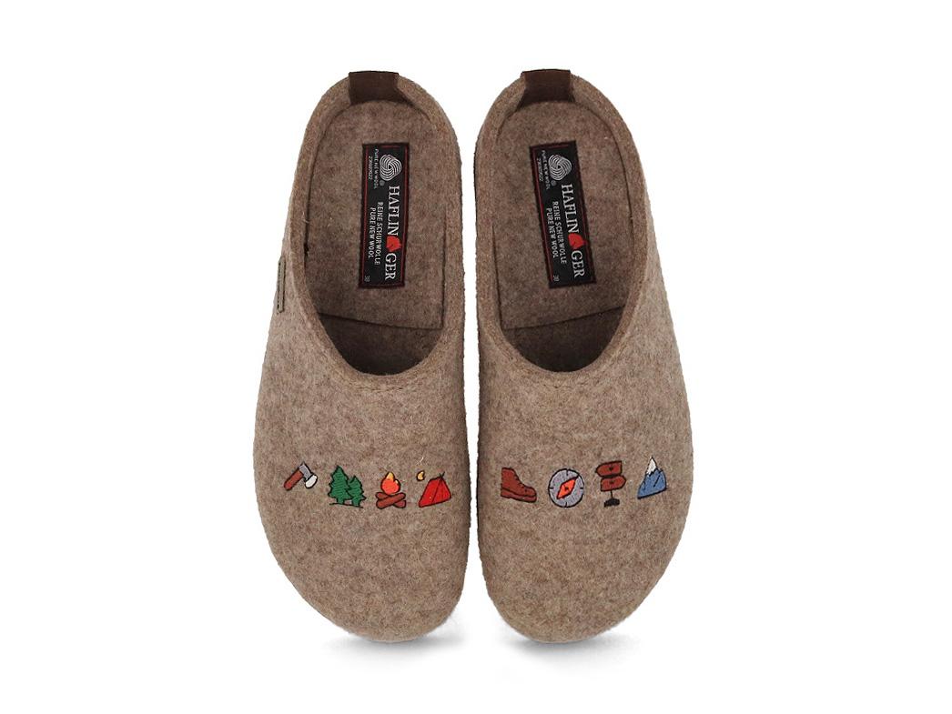 HAFLINGER Unisex Felt Clogs | Grizzly Wanderlust, Turf