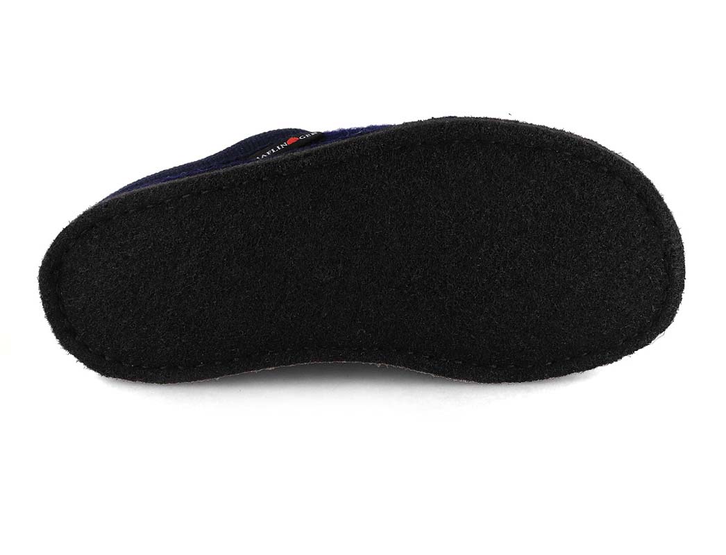 HAFLINGER Women Boiled Wool Slippers |Flair Fido, Blue|