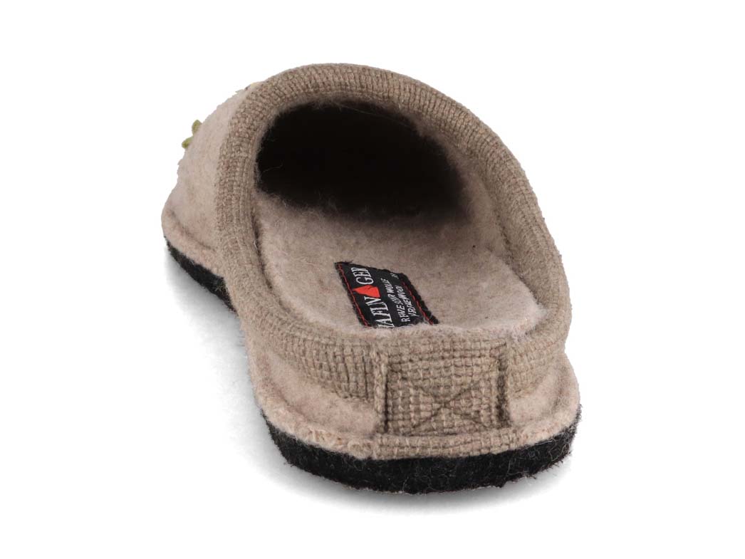 HAFLINGER Boiled Wool Slippers | Flair Viola, Beige