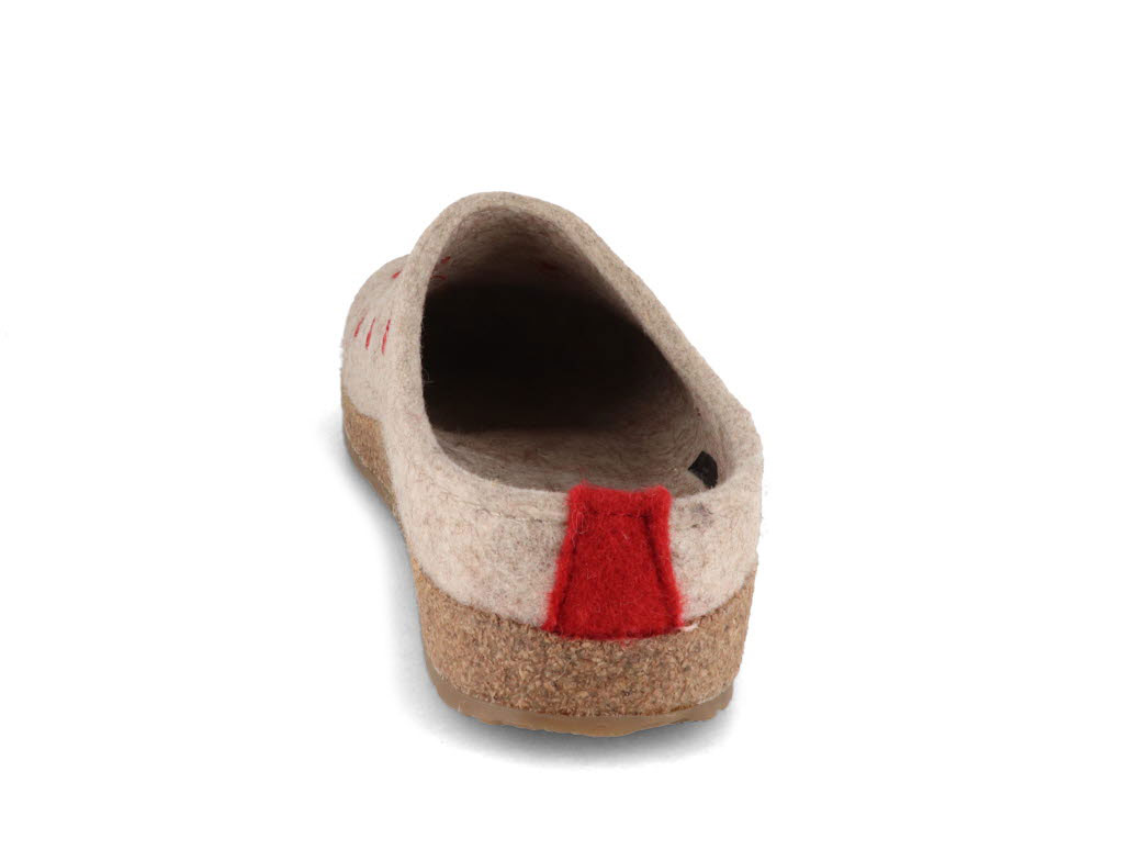 HAFLINGER Women Felt Clogs | Grizzly Cuoricino, Beige