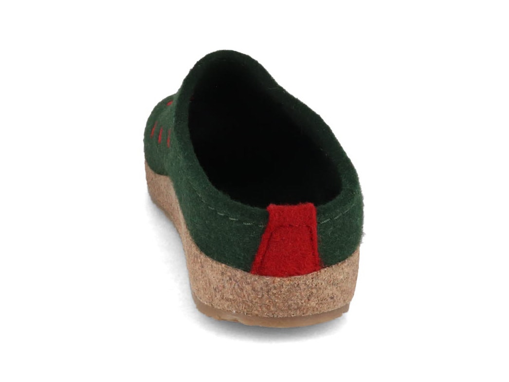 HAFLINGER Women Felt Clogs | Grizzly Cuoricino, Yew