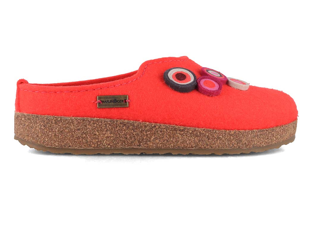 HAFLINGER Women Felt Clogs | Grizzly Kanon, Coral