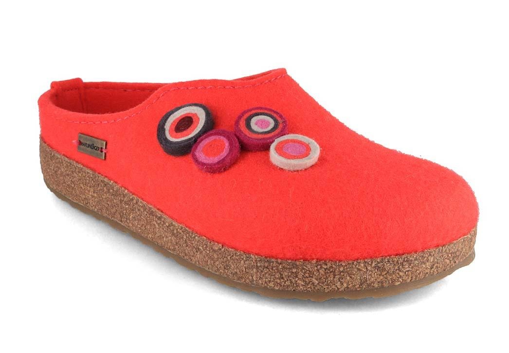 HAFLINGER Women Felt Clogs | Grizzly Kanon, Coral