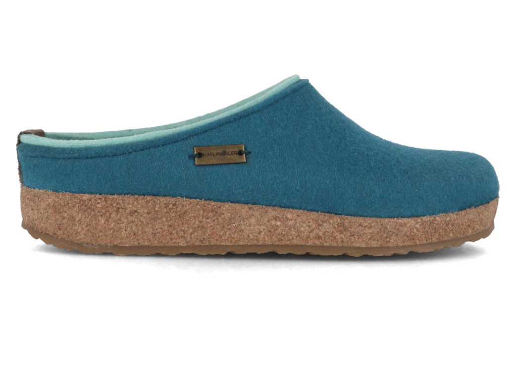 HAFLINGER Women Felt Clogs | Grizzly Kris, Turquoise