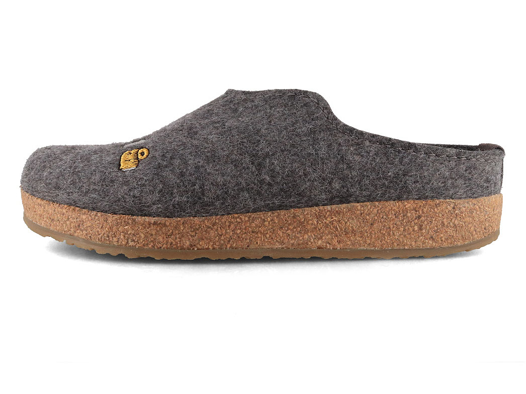 HAFLINGER Women Felt Clogs | Grizzly Sewing Box, Anthra