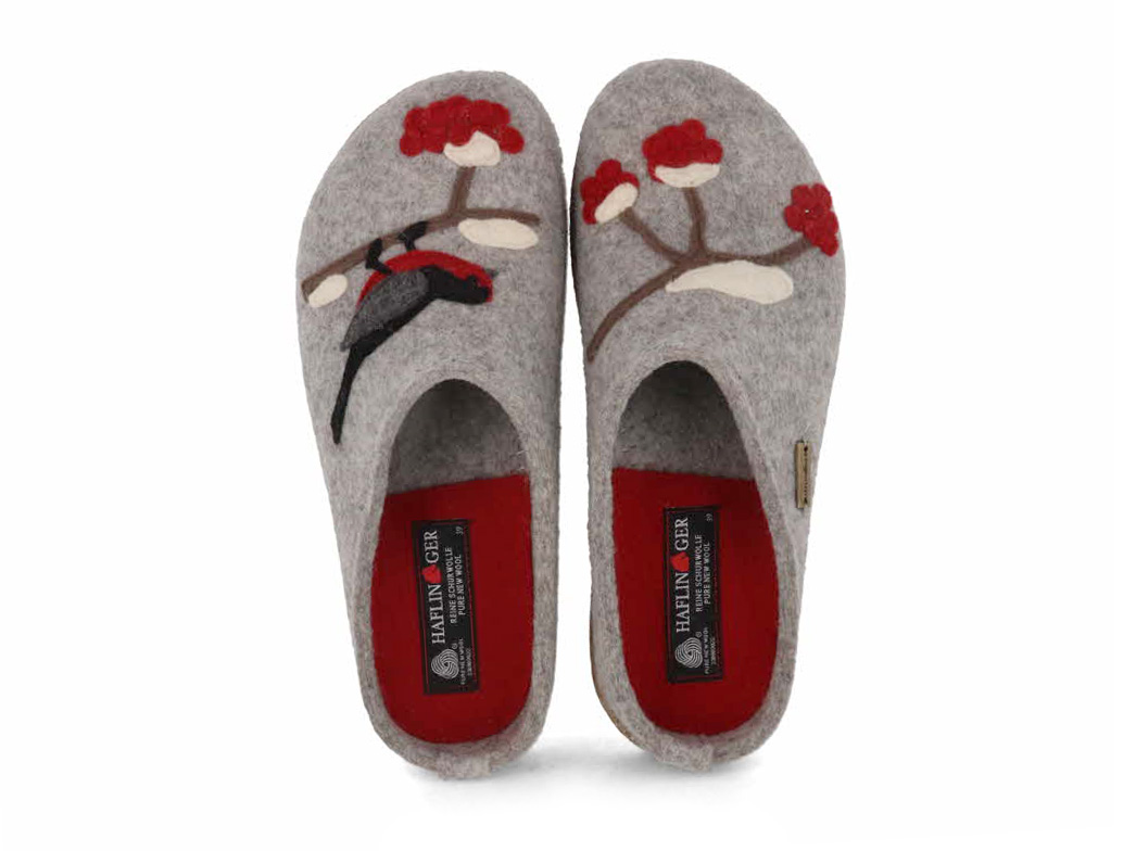 HAFLINGER Clogs | Grizzly Winterbird, Stone Gray | Free