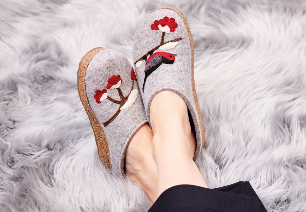 HAFLINGER Clogs | Grizzly Winterbird, Stone Gray | Free