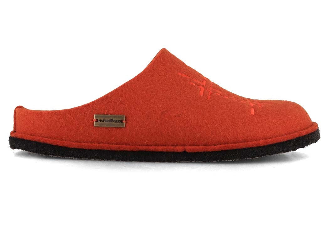 HAFLINGER Women Felt Slippers |Flair Crossroad, Orange|