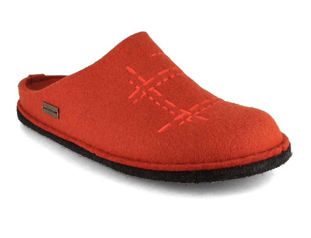HAFLINGER Women Felt Slippers |Flair Crossroad, Orange|
