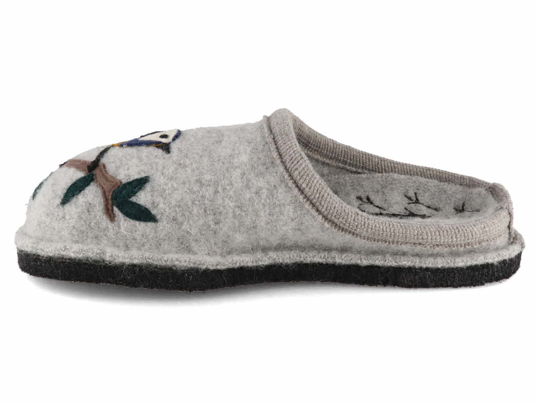 HAFLINGER Felt Slippers | Flair Songbird,Stone Gray | F
