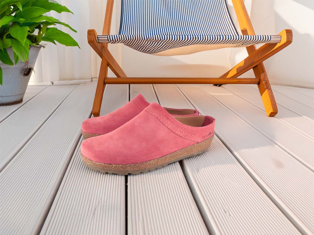 HAFLINGER Women Nubuck Leather Clogs |Malmö, Begonia