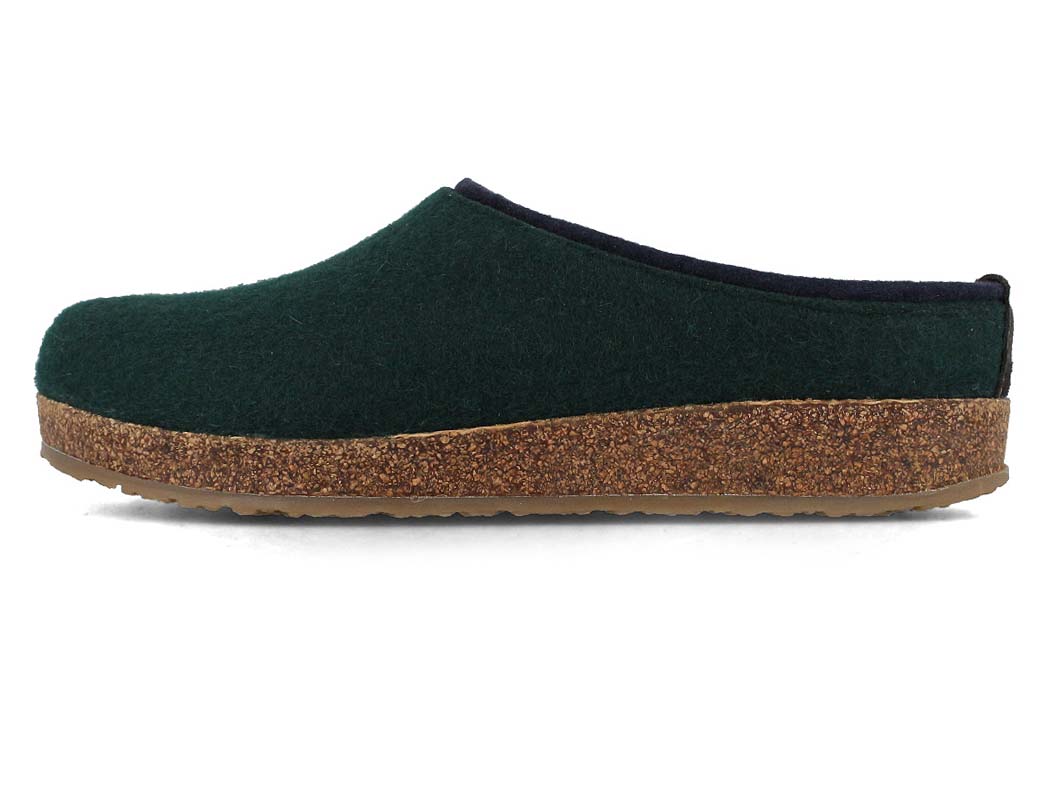 HAFLINGER Women Men Clog | Grizzly Kris, Pine Green